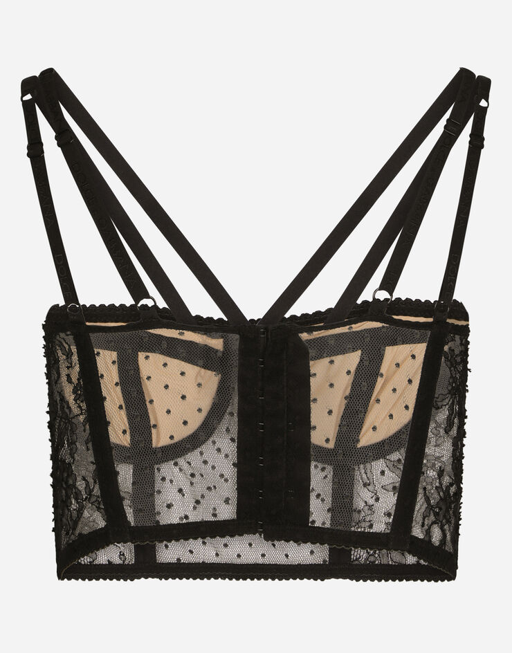 Lace Lingerie Bustier With Straps In Black For For Women Dolceandgabbana®