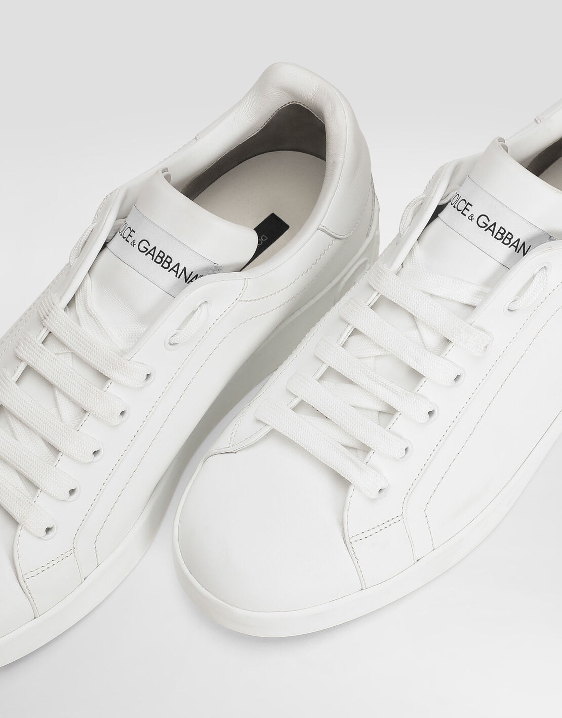 Calfskin Portofino sneakers in White for Men | Dolce&Gabbana® US