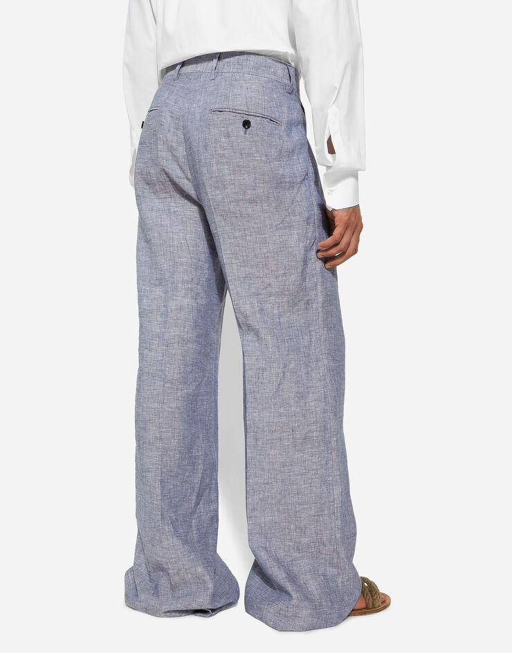 Tailored Linen Pants In Grey For Men Dolceandgabbana® Us