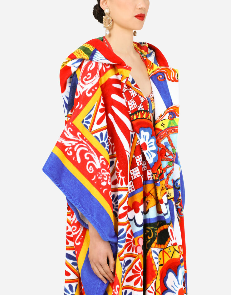 Patchwork robe with mixed carretto prints