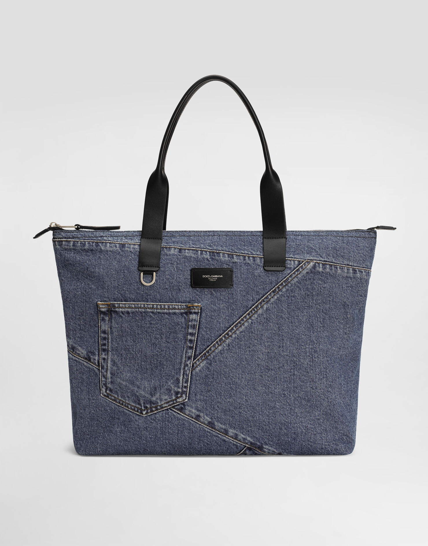 Blueのメンズ Medium shopper in patchwork denim | Dolce&Gabbana®