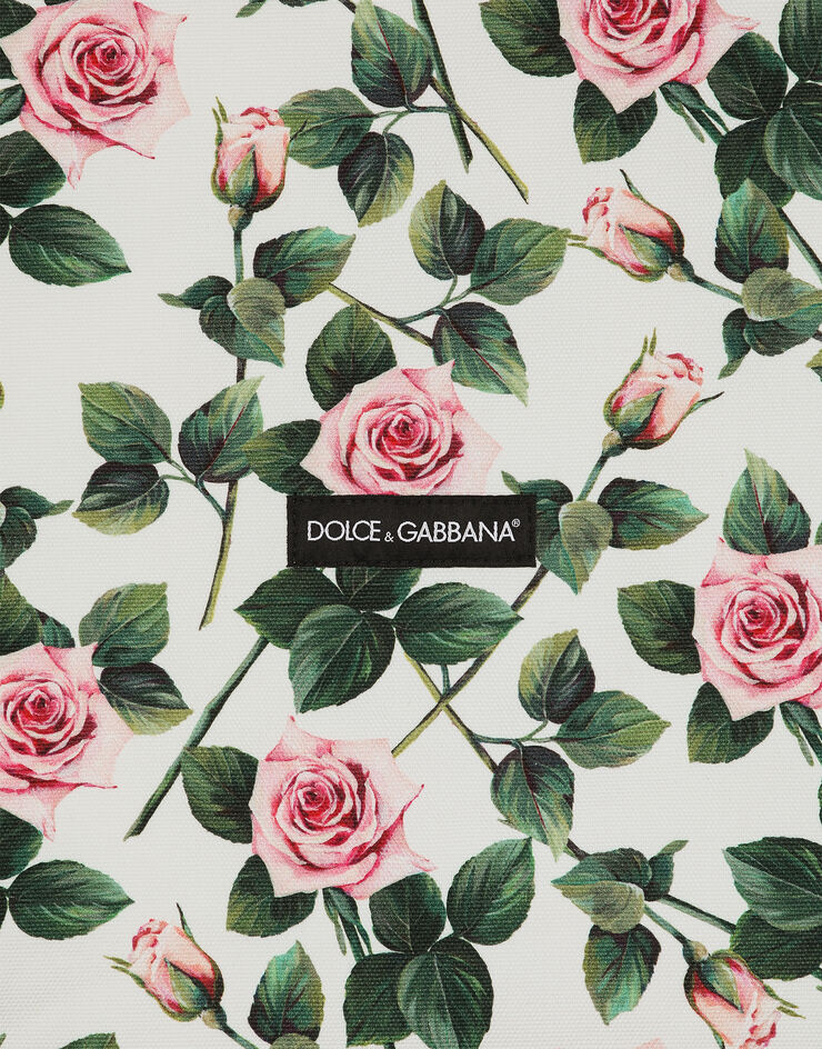 Rose-printed canvas shopper in Print for | Dolce&Gabbana® US