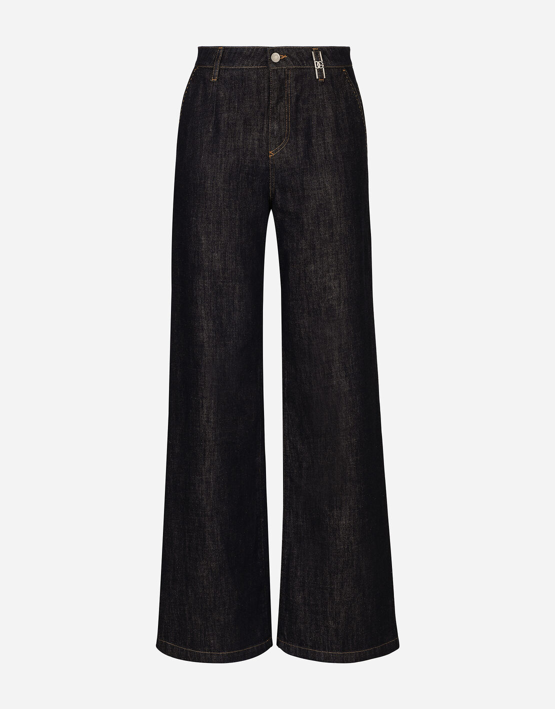 Cotton denim palazzo jeans in Multicolor for Women | Dolce&Gabbana® US