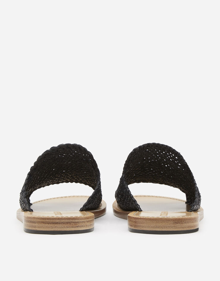 Braided raffia sliders