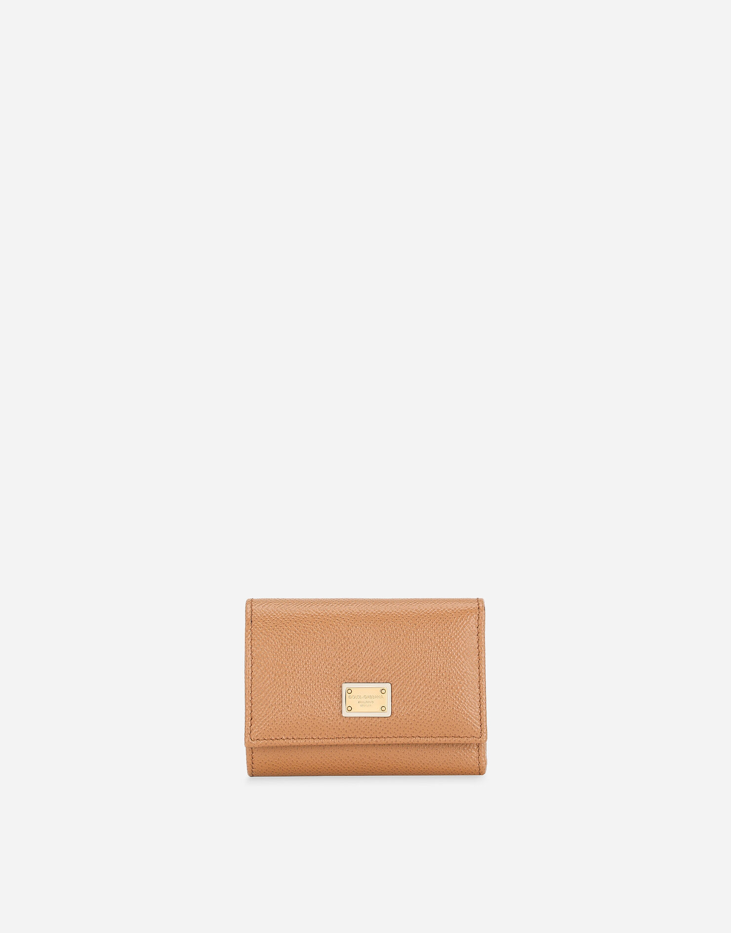 Dauphine calfskin French-flap wallet in Brown for Women | Dolce&Gabbana® US