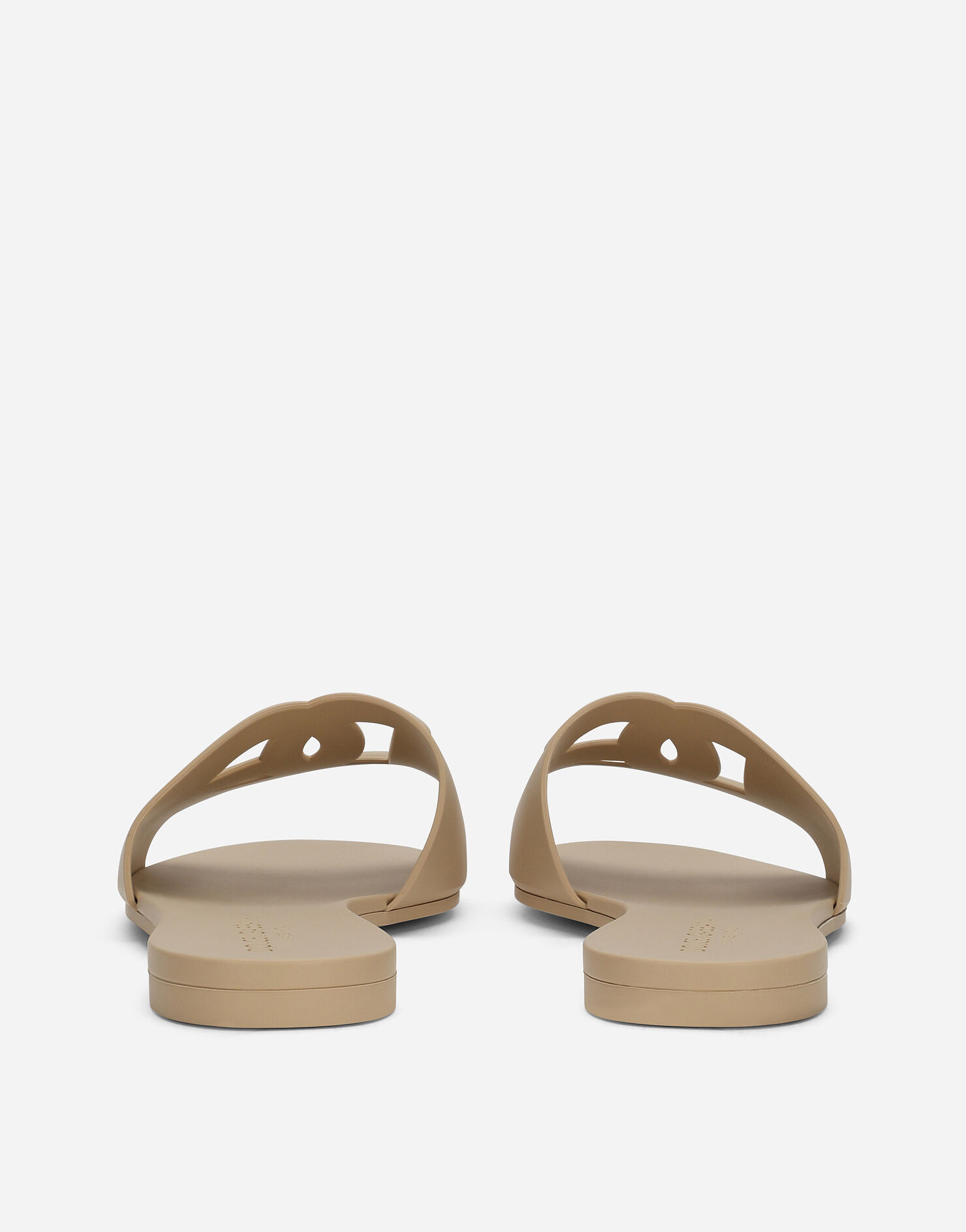 Rubber beachwear sliders in Beige for Women | Dolce&Gabbana® US