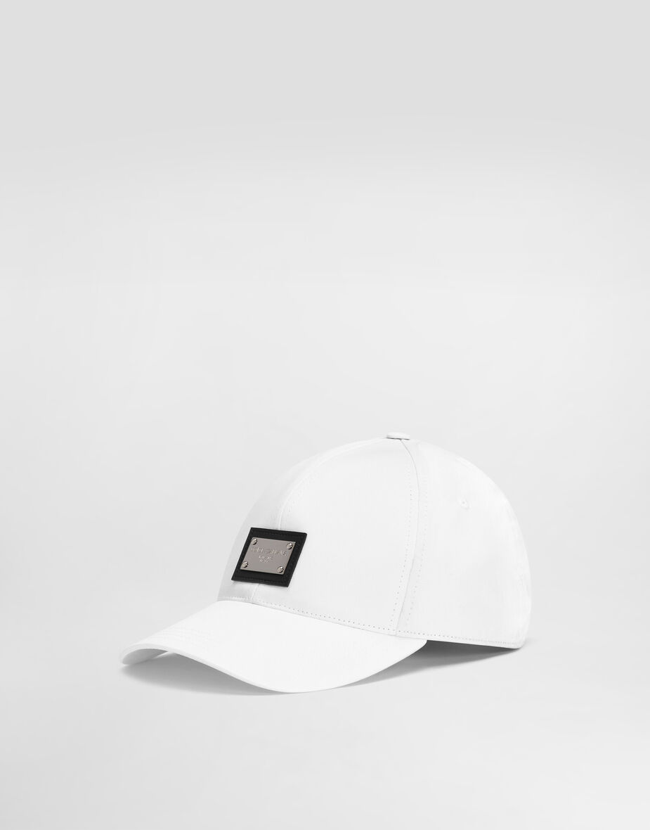 Cotton baseball cap with branded tag in White for Men | Dolce&Gabbana® US