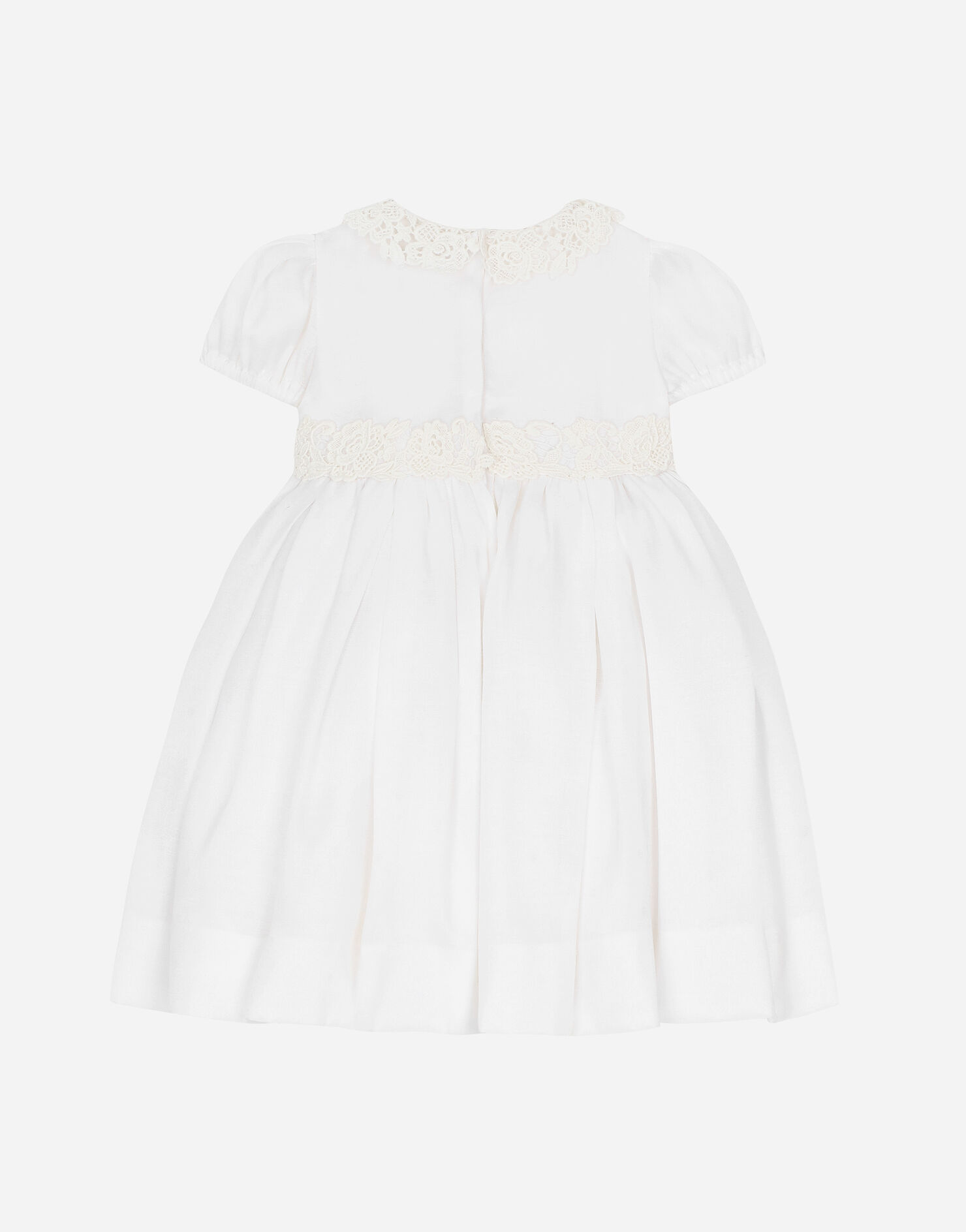 Empire Line Muslin Christening Dress With Short Sleeves In White For