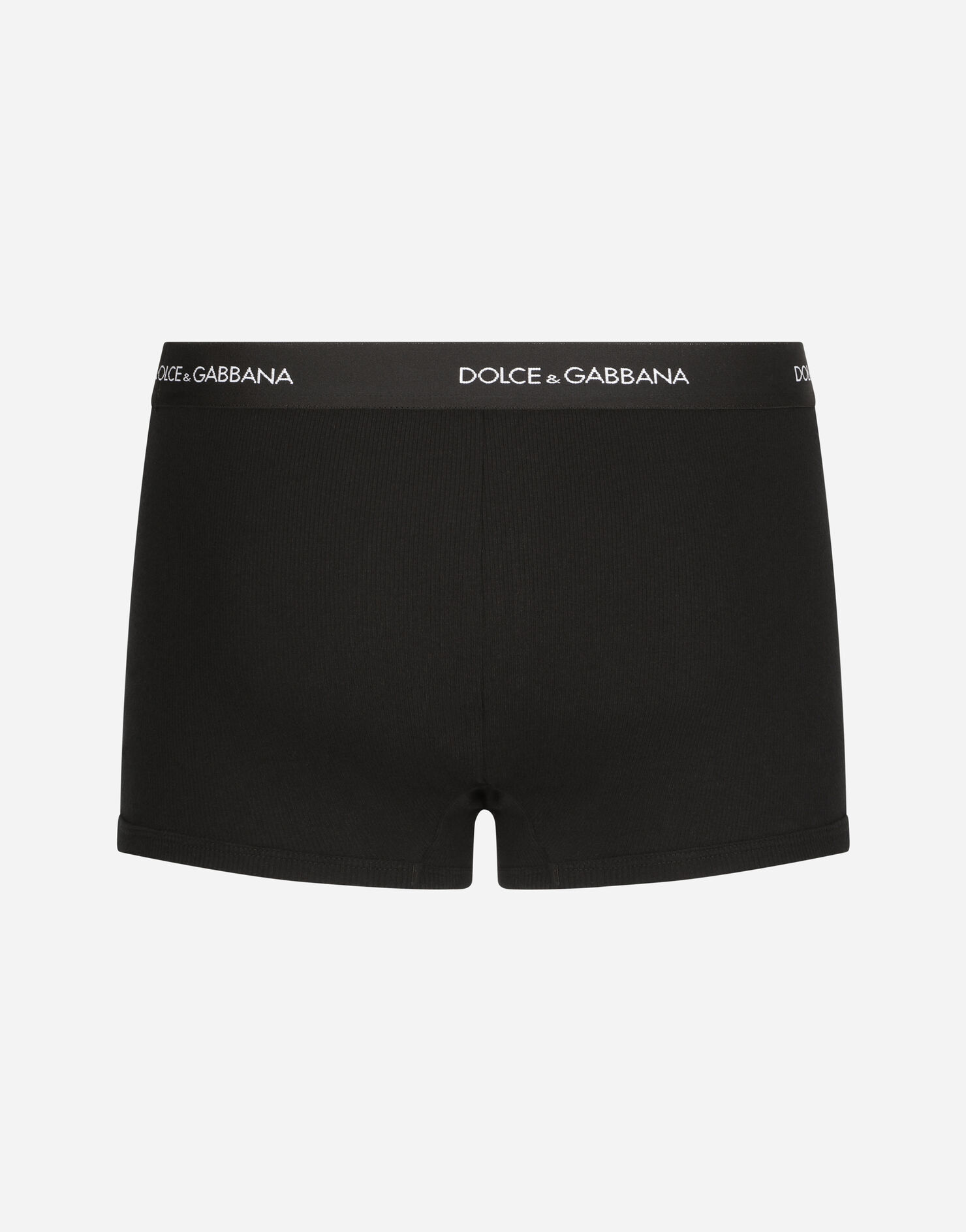 Fine-rib regular cotton boxers in Black for Men | Dolce&Gabbana® US