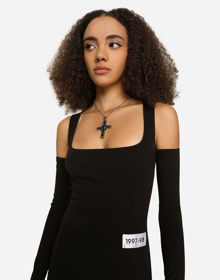 Kim Dolceandgabbana Long Jersey Milano Rib Dress In Black For Women
