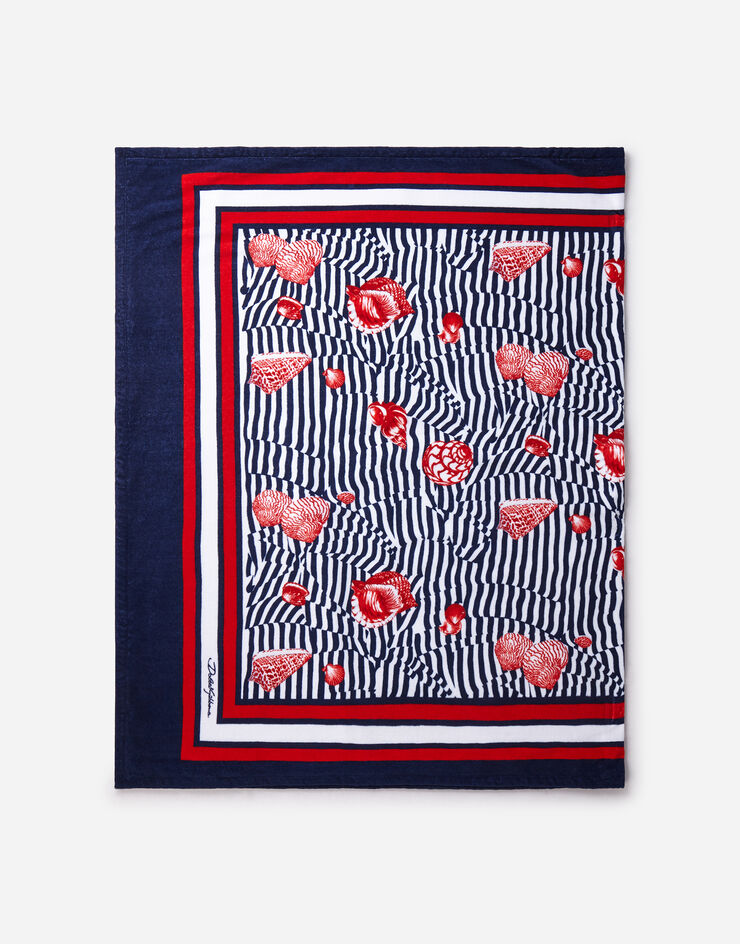 Beach towel in sponge with shell print