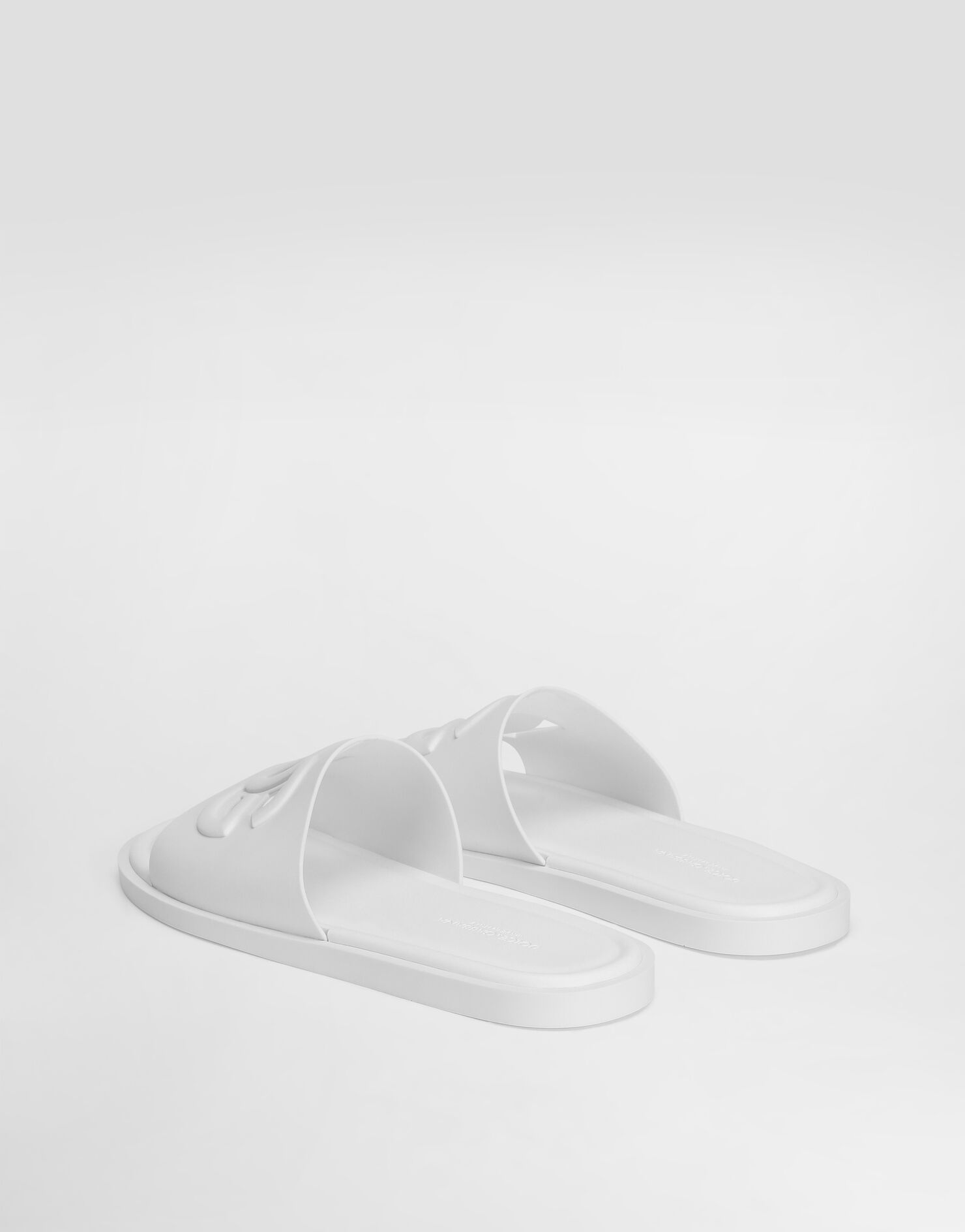 Rubber beachwear sliders in White for Men | Dolce&Gabbana® US