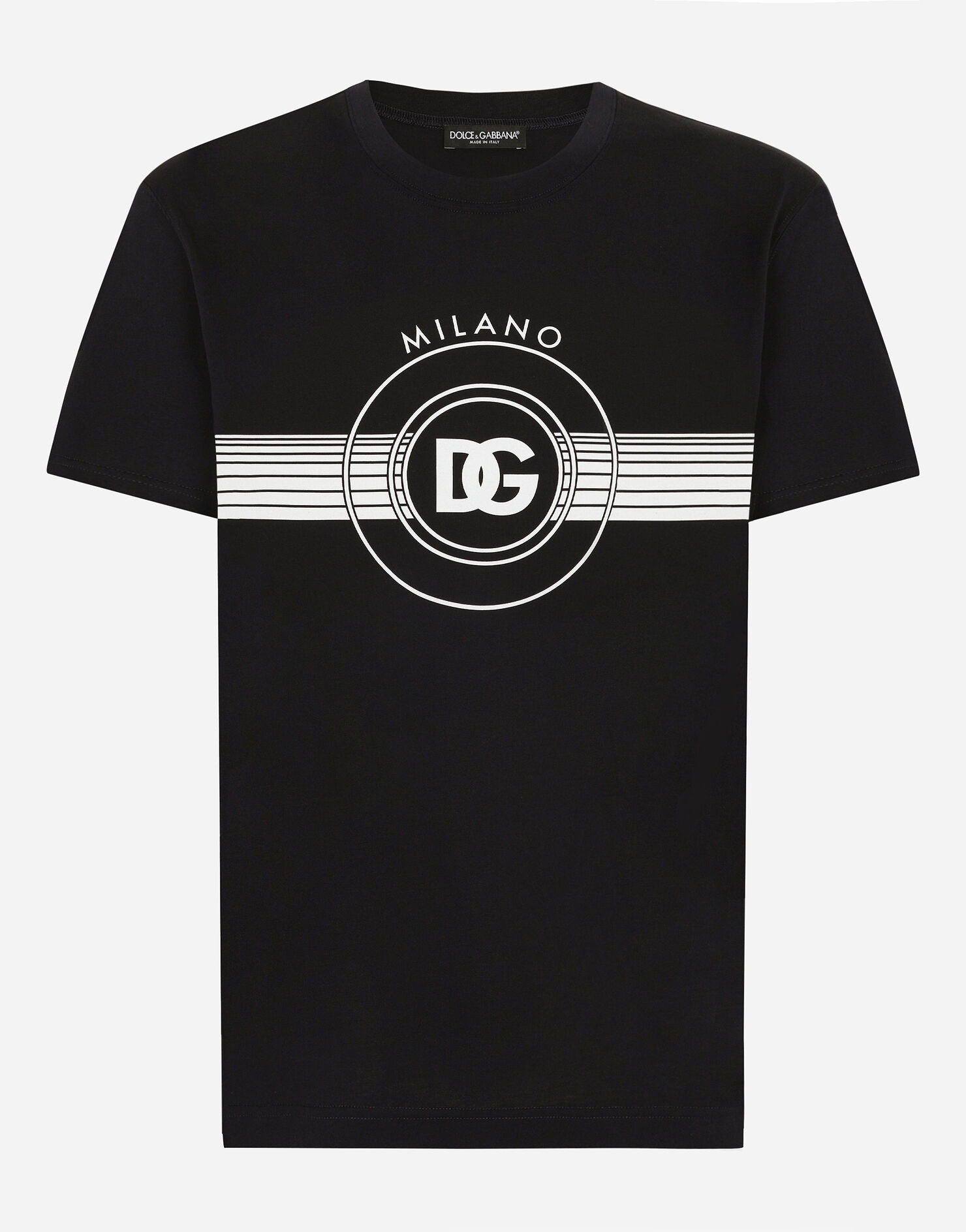 Short-sleeved cotton T-shirt with DG print in Blue for Men | Dolce ...