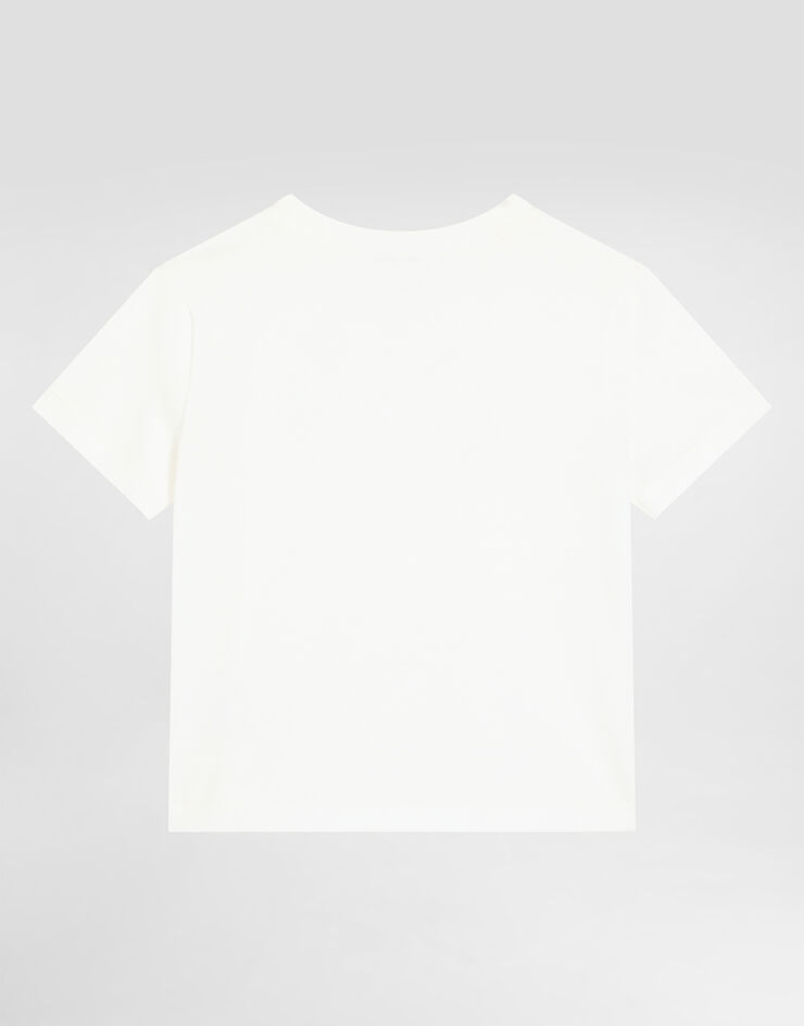 Jersey T-shirt with DG logo in White for Girls | Dolce&Gabbana® US