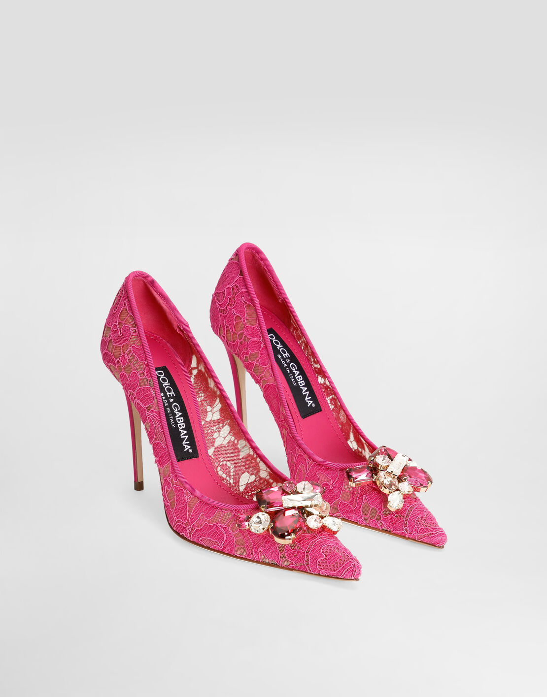 Rainbow lace pumps in lurex lace in Fuchsia for Women | Dolce&Gabbana® US