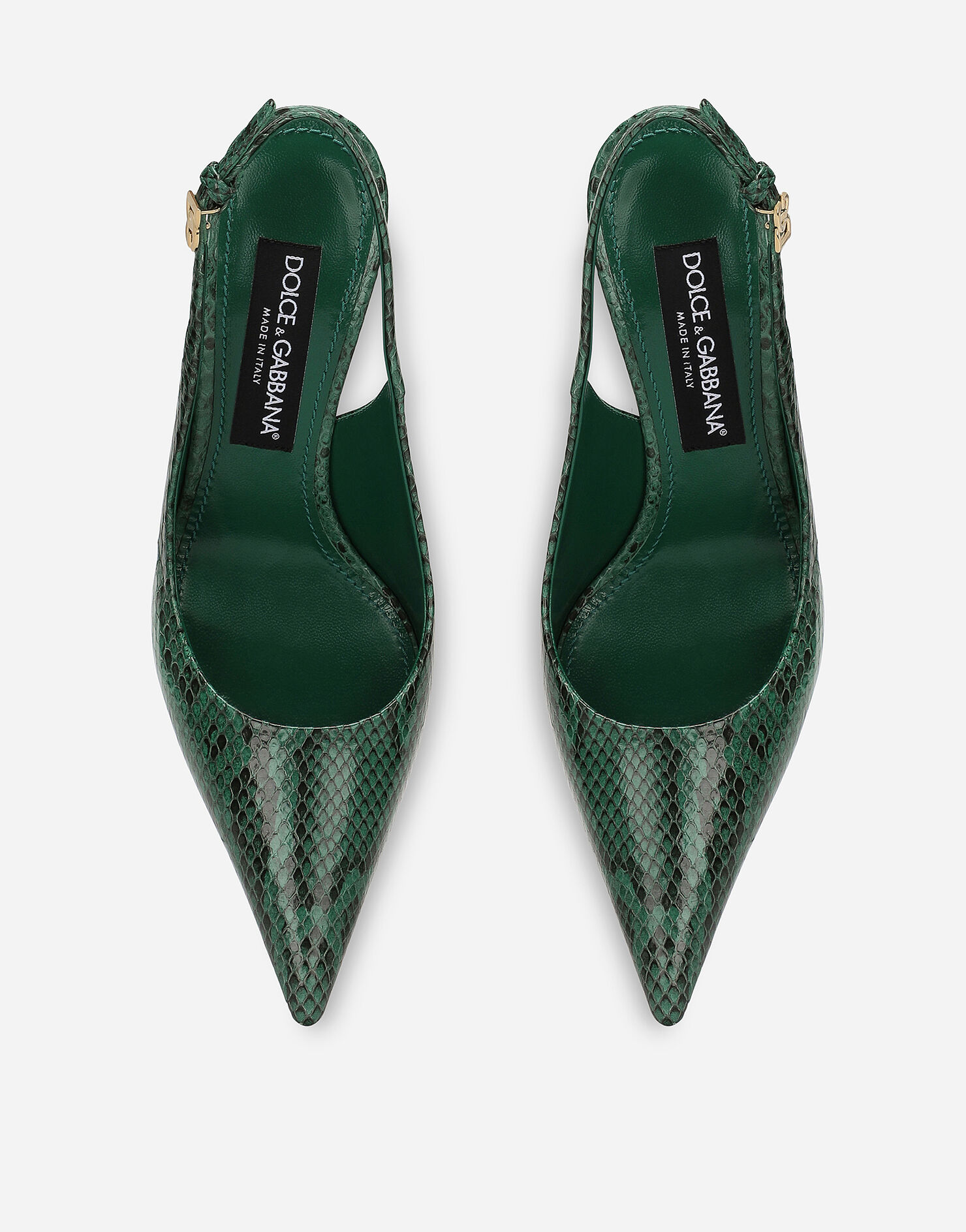 Python skin slingbacks in Green for Women | Dolce&Gabbana® US