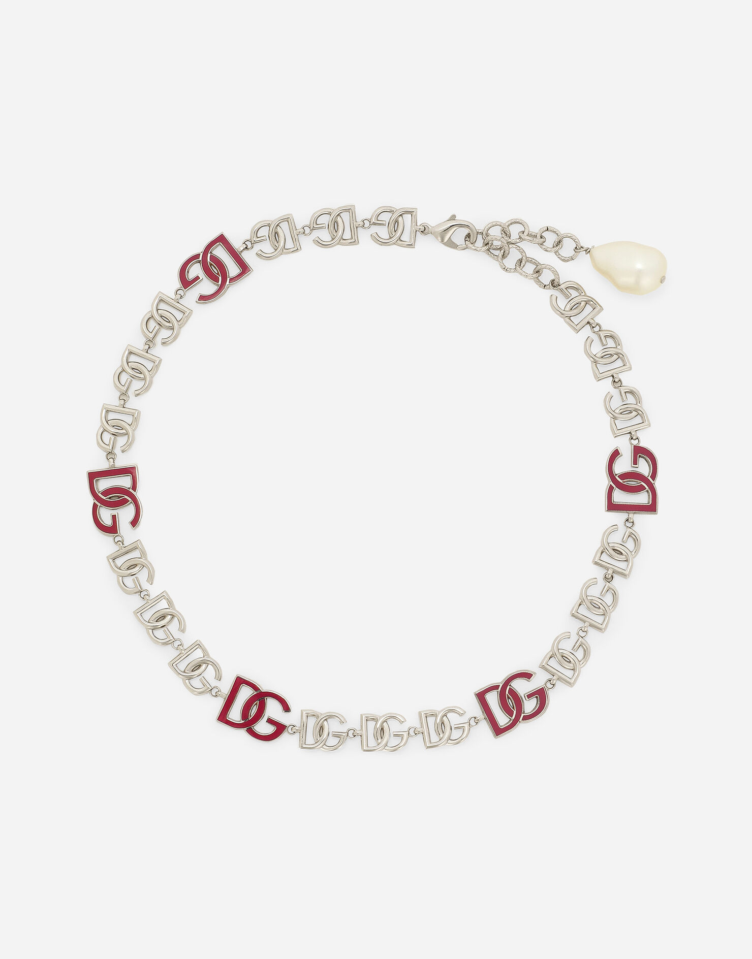 Short necklace with DG multi-logo in Silver for Women | Dolce&Gabbana® US
