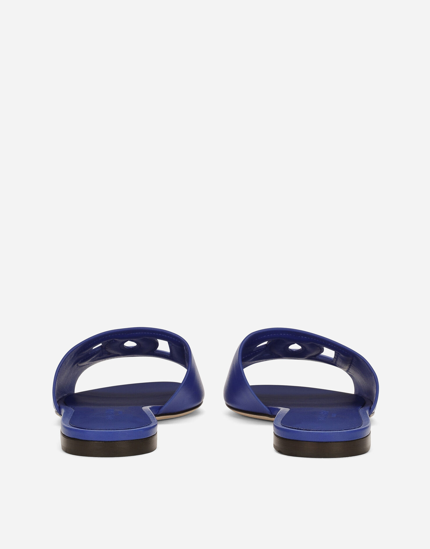 Calfskin sliders with DG logo in Blue for Women | Dolce&Gabbana® US