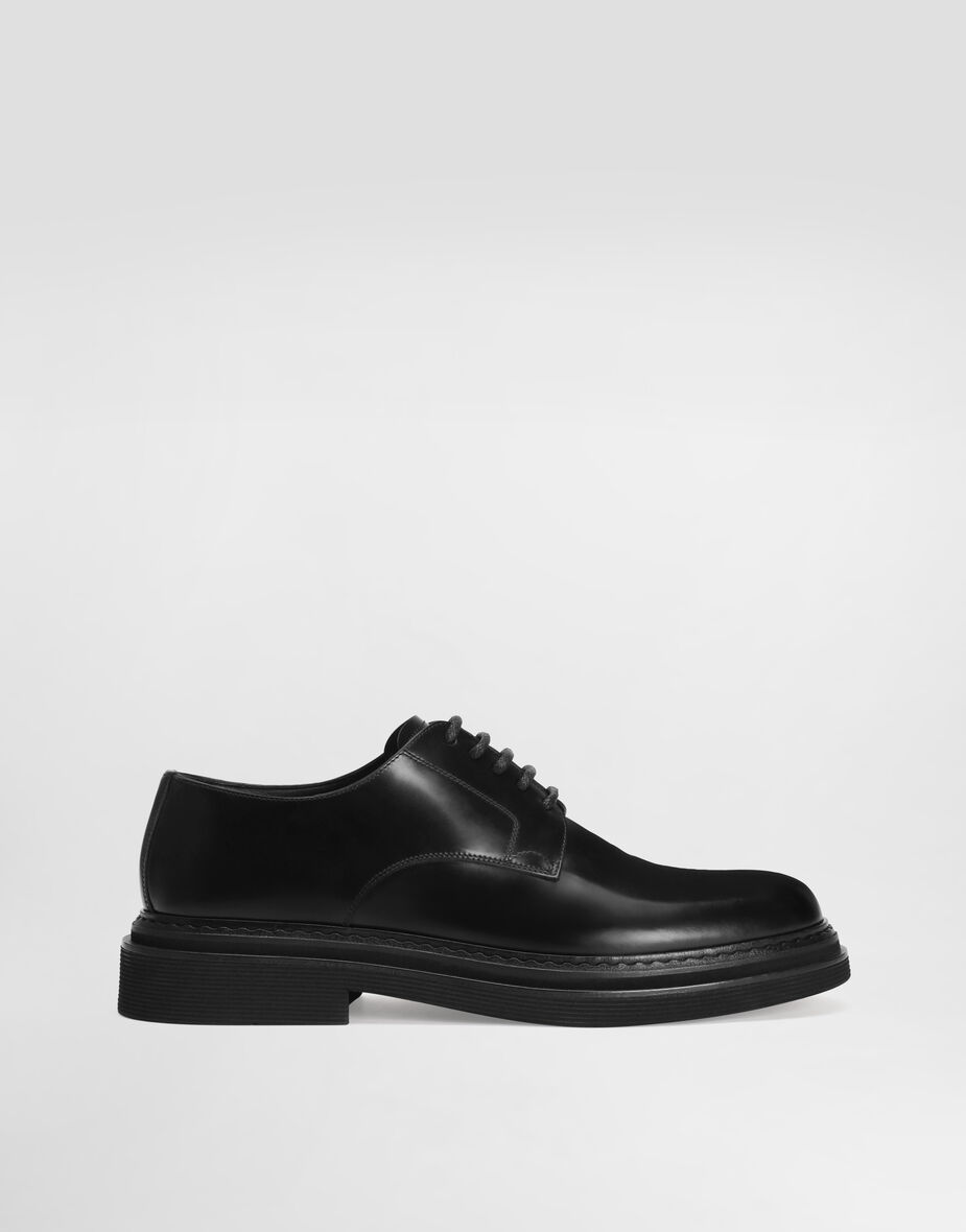 Brushed calfskin derby in Black for Men | Dolce&Gabbana® US
