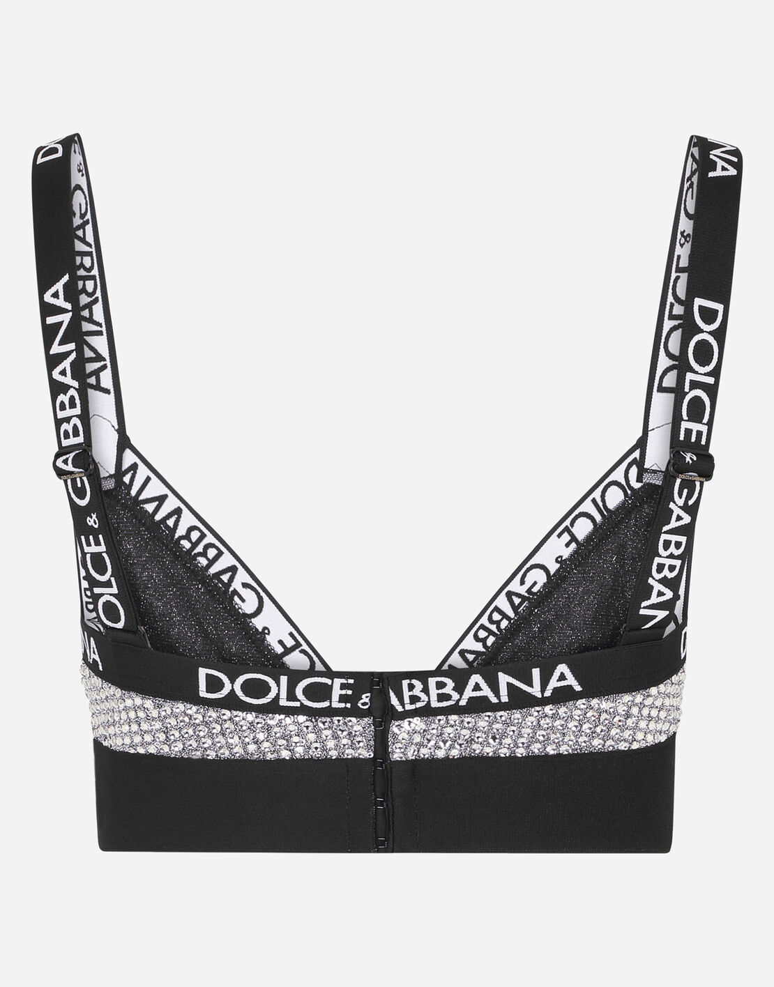 Crystal mesh triangle bra in Silver for Women | Dolce&Gabbana® US