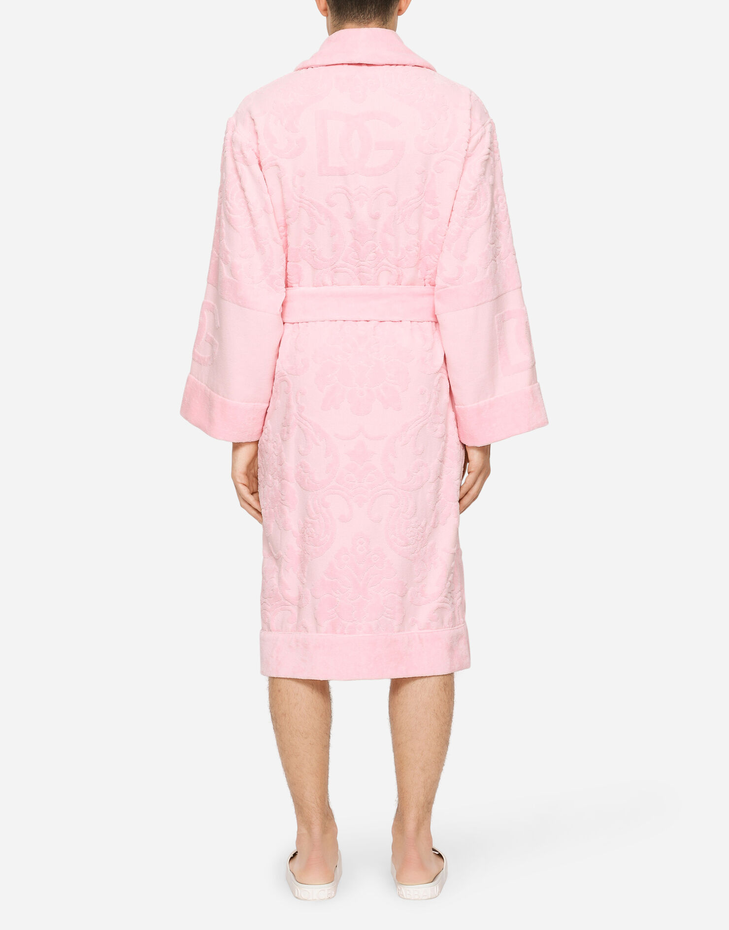 Bath Robe in Terry Cotton Jacquard in Multicolor | Dolce&Gabbana® US