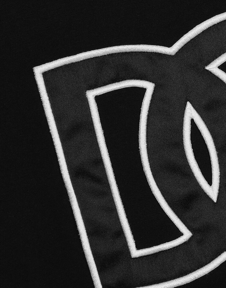 Cotton round-neck T-shirt with DG patch in Black for Men | Dolce&Gabbana®