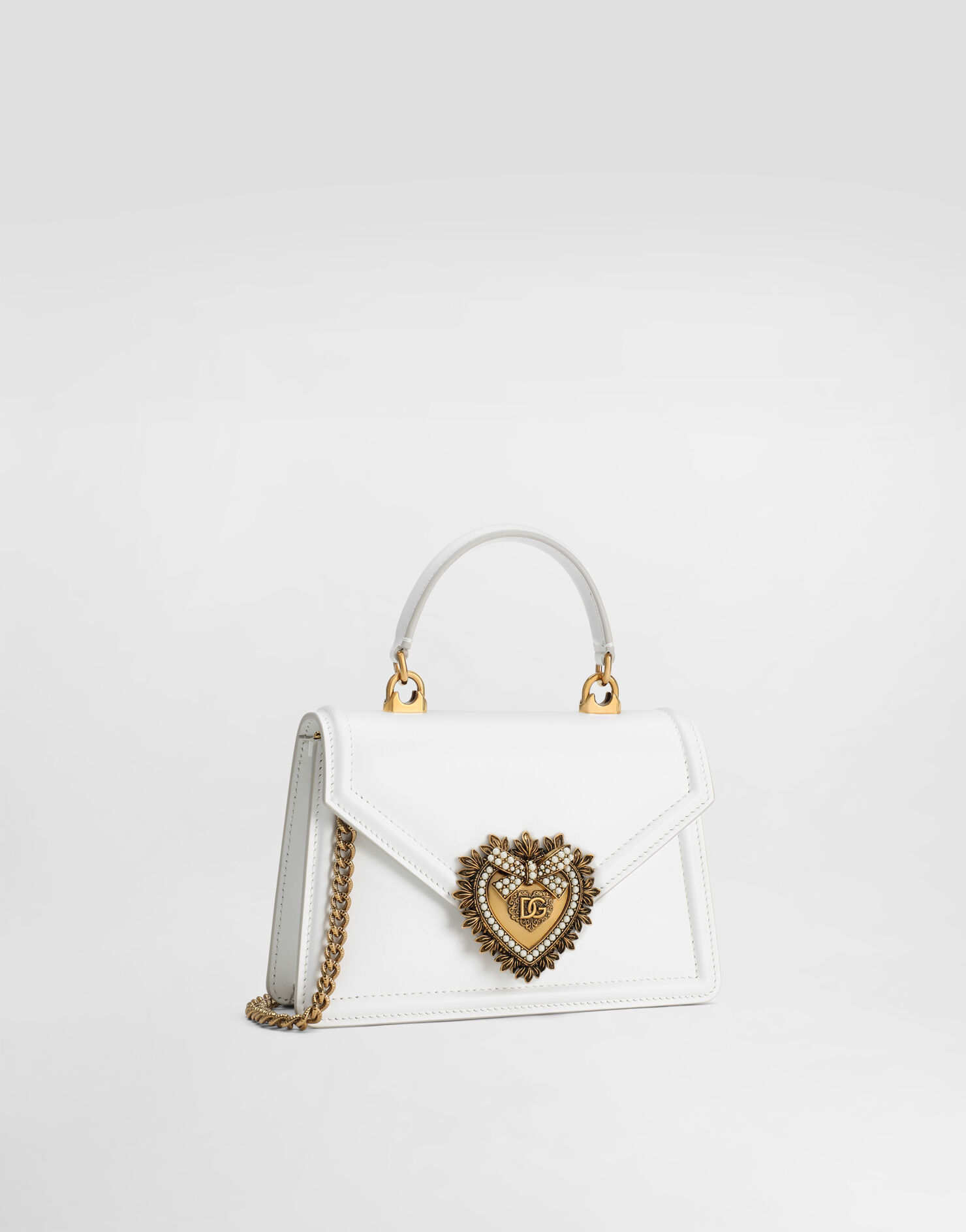 Small smooth calfskin Devotion bag in White for Women | Dolce&Gabbana® US