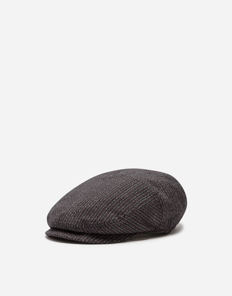 Flat cap in cotton and stretch wool
