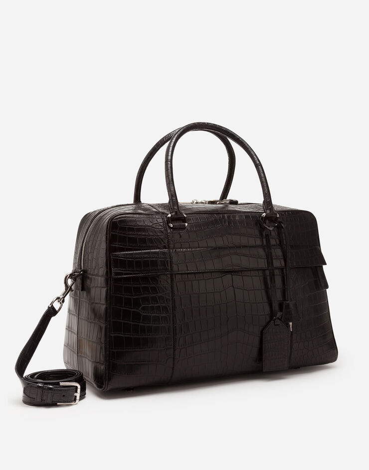 Crocodile skin travel bag in BLACK for Men | Dolce&Gabbana® US