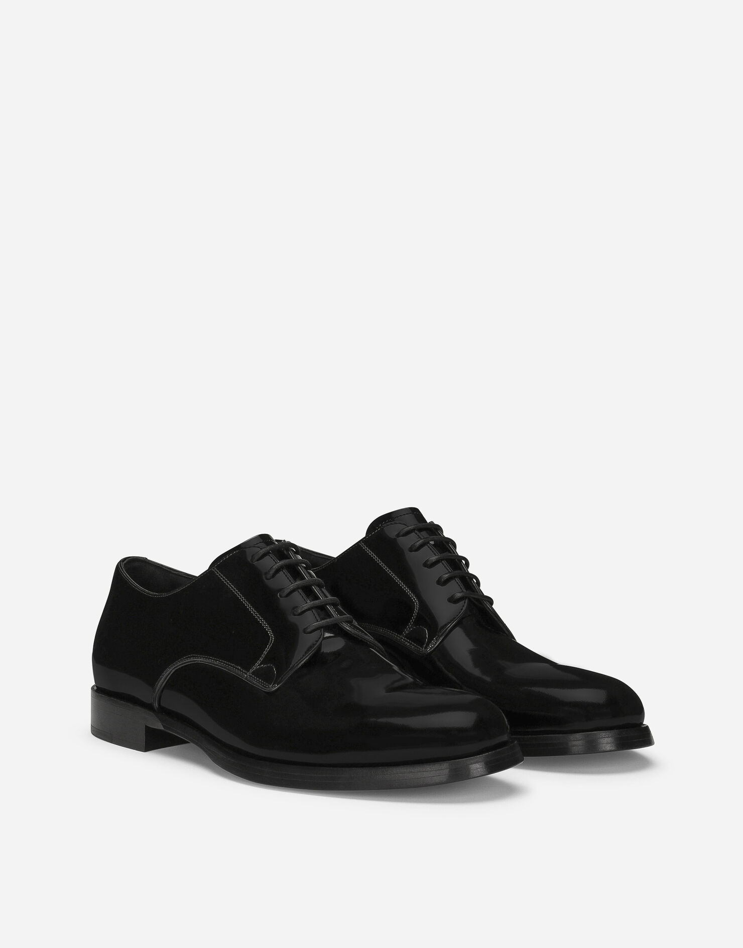 Polished calfskin Derby shoes in Black for Men | Dolce&Gabbana® US