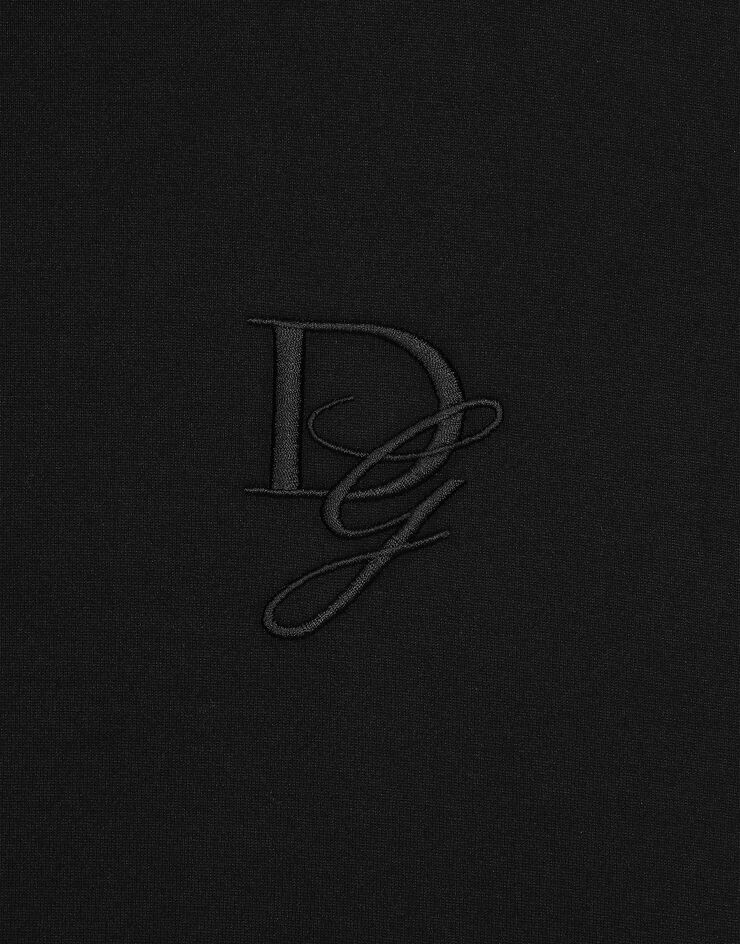 Jersey round-neck T-shirt with DG embroidery in Black for Men | Dolce ...