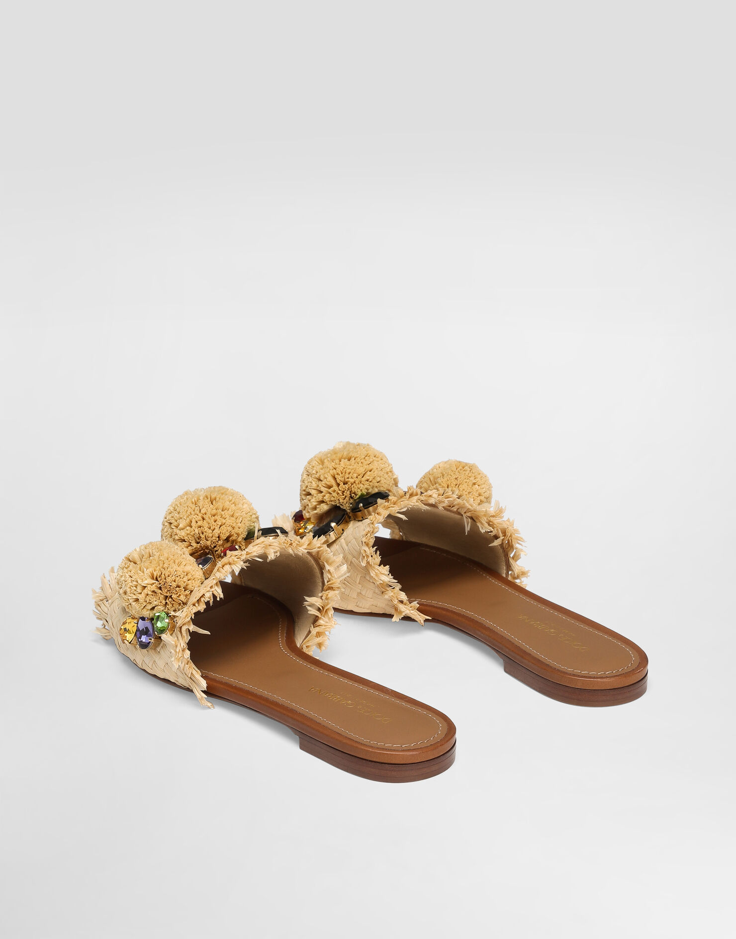 Braided slipper with fringes in Multicolor for Women | Dolce&Gabbana® US
