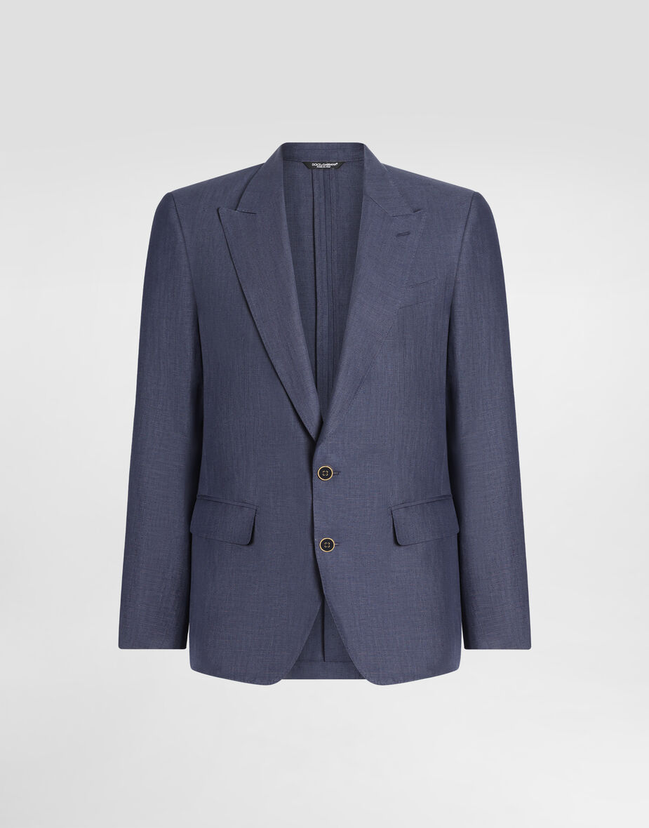 Linen Sicilia-fit jacket in Blue for Men | Dolce&Gabbana® US