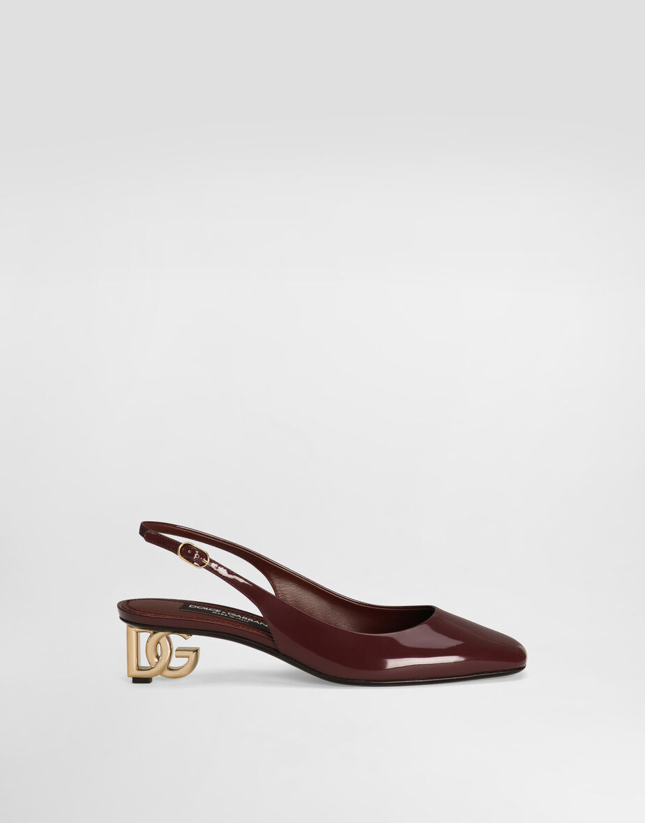 Patent leather slingbacks in Bordeaux for Women | Dolce&Gabbana® US