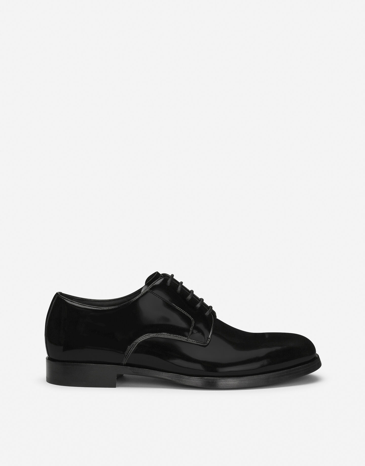 Polished calfskin Derby shoes in Black for Men | Dolce&Gabbana® US