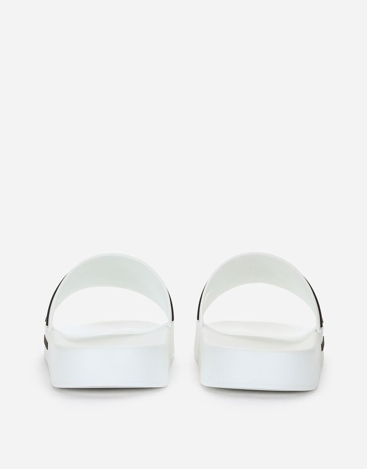 Rubber beachwear sliders with DG logo in Multicolor for Men | Dolce ...
