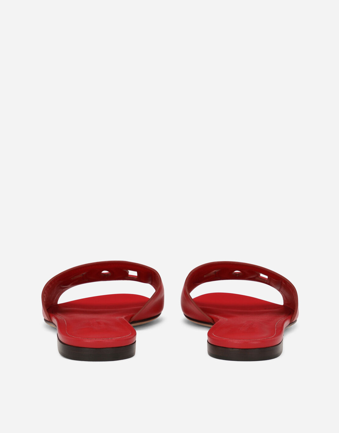 Calfskin sliders with DG logo in Red for Women | Dolce&Gabbana® US