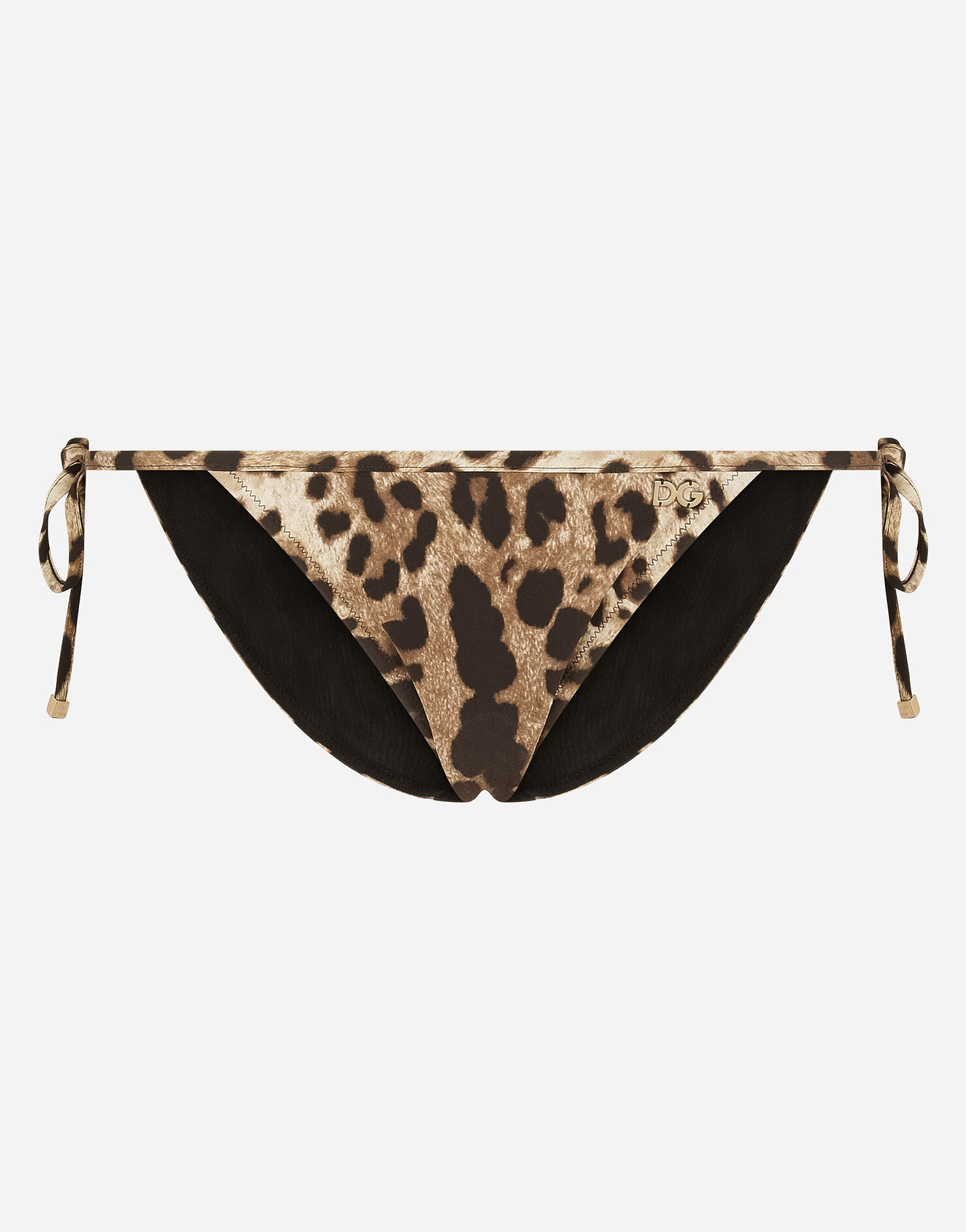 Leopard Print String Bikini Bottoms 