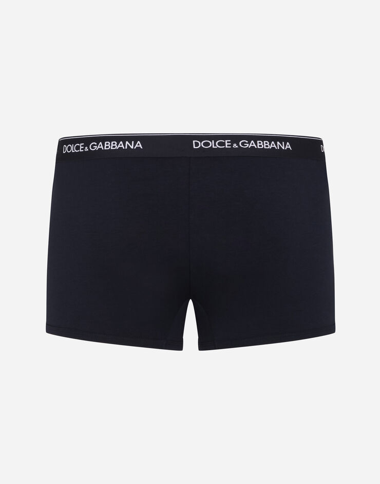 Stretch cotton boxers two-pack en AZUL de Hombre | Dolce&Gabbana®
