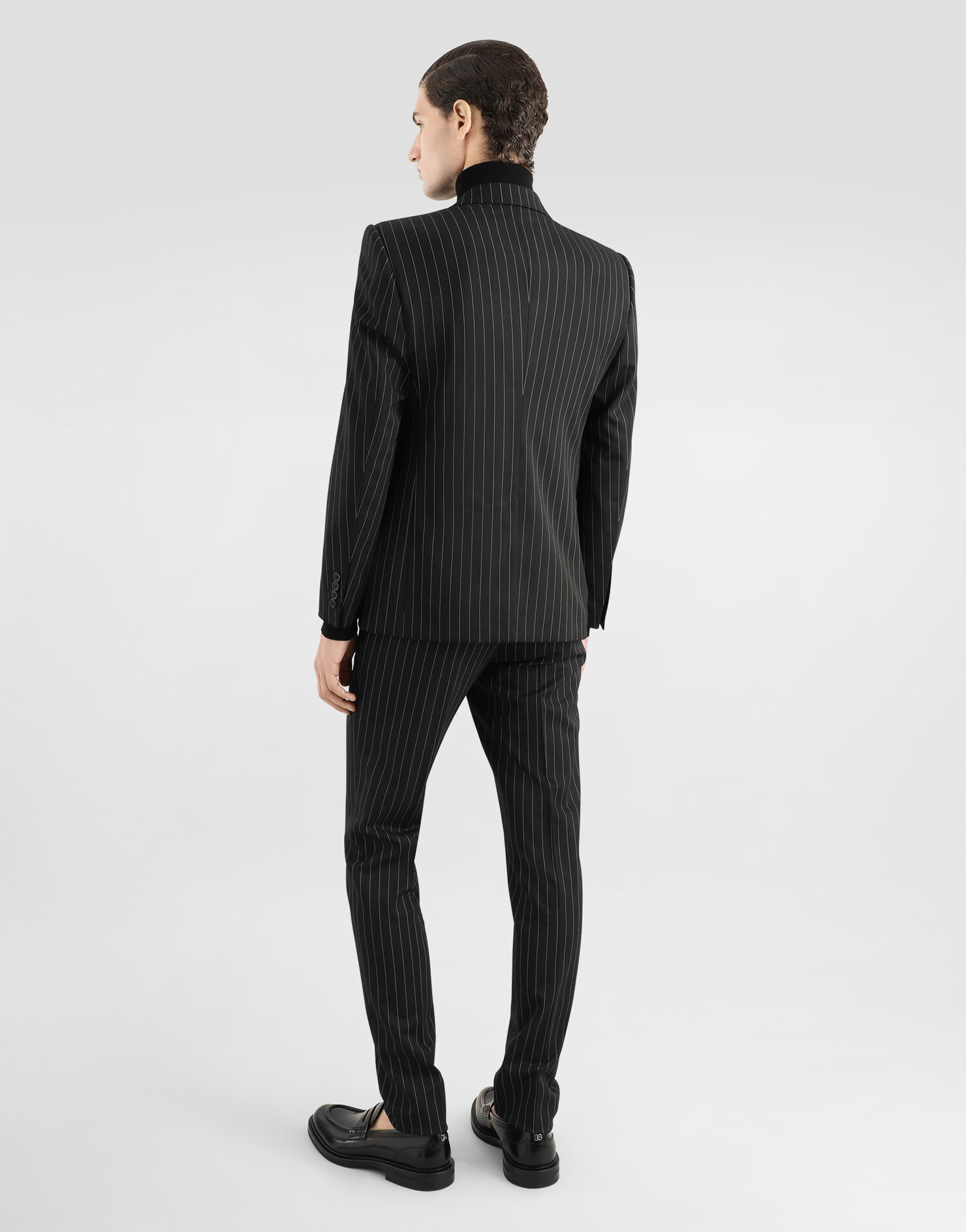 Single-breasted pinstripe stretch wool Sicily-fit suit in Multicolor ...