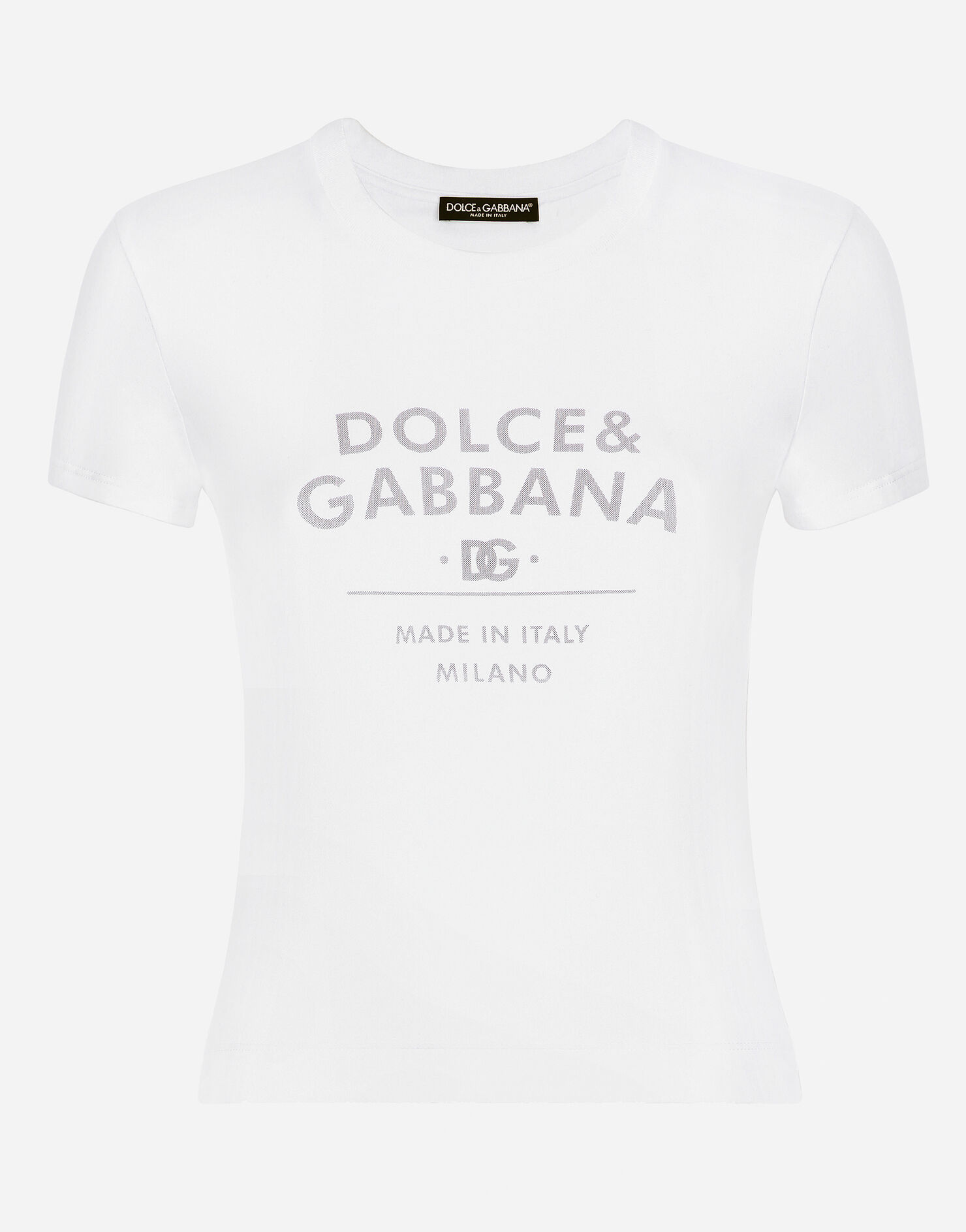 Jersey T-shirt with Dolce&Gabbana lettering in White for Women | Dolce ...