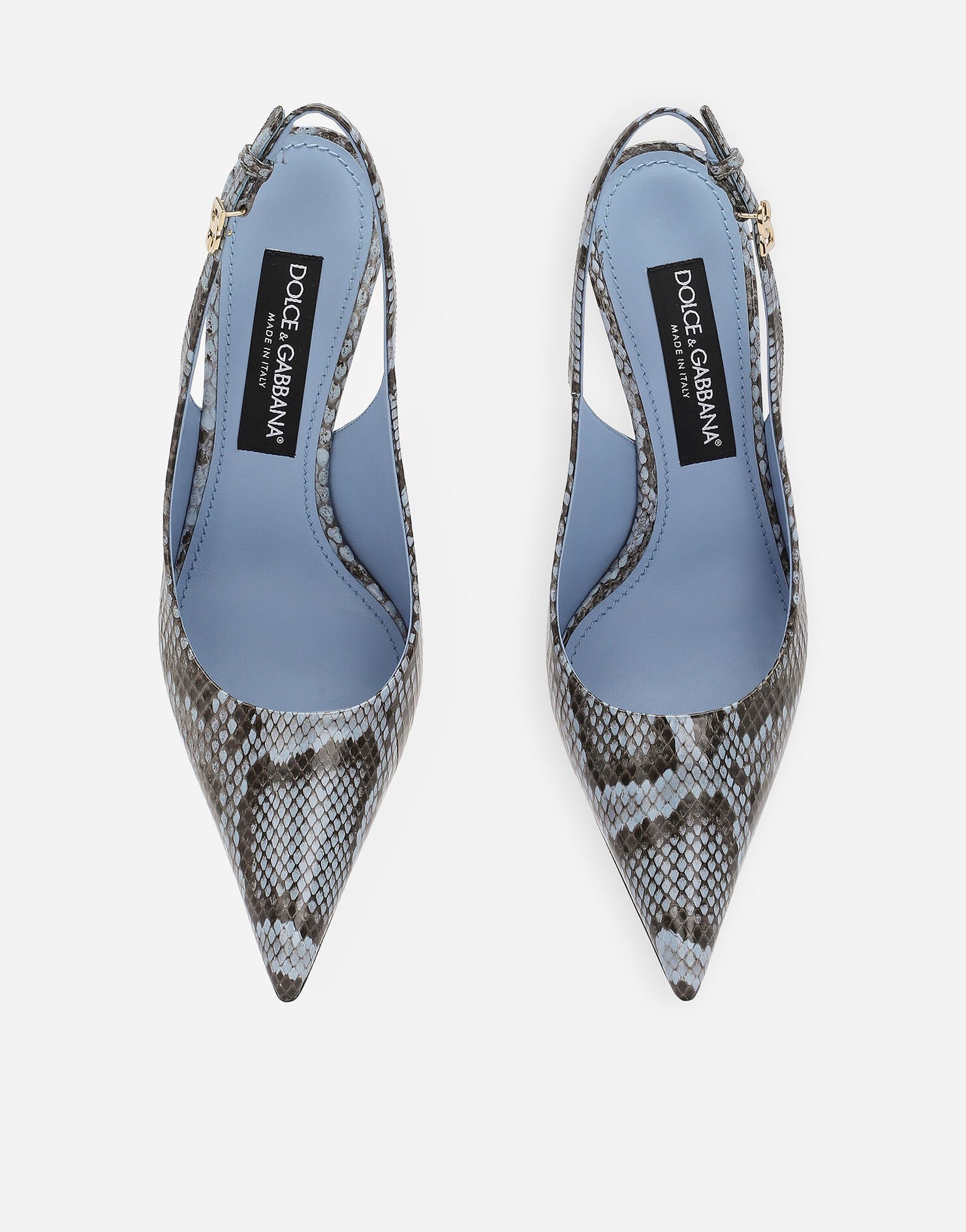Python skin slingbacks in Light Blue for Women | Dolce&Gabbana® US