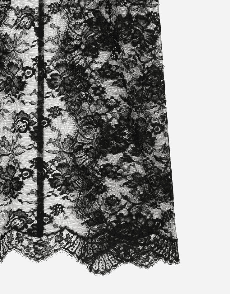 Long Chantilly lace skirt in Black for Women | Dolce&Gabbana®