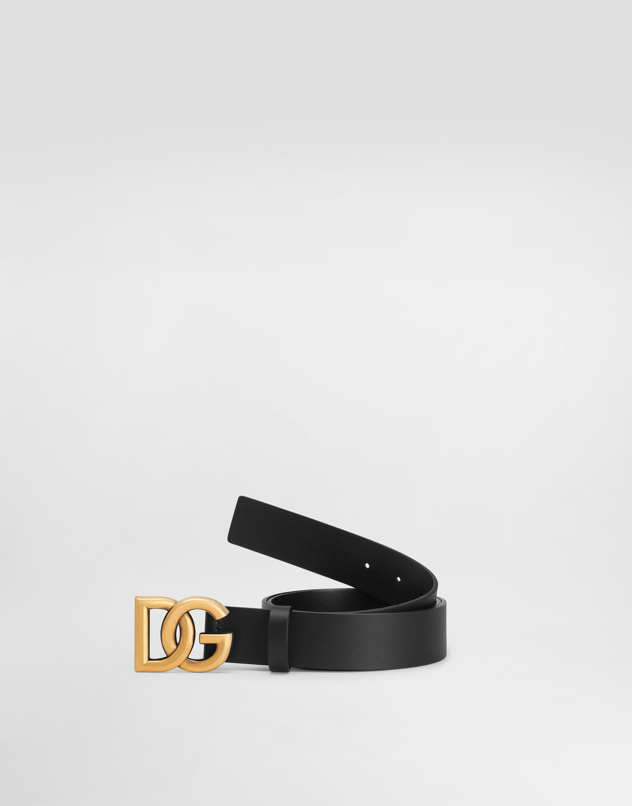 Lux leather belt with crossover DG logo buckle Lux leather belt with crossover DG logo buckle