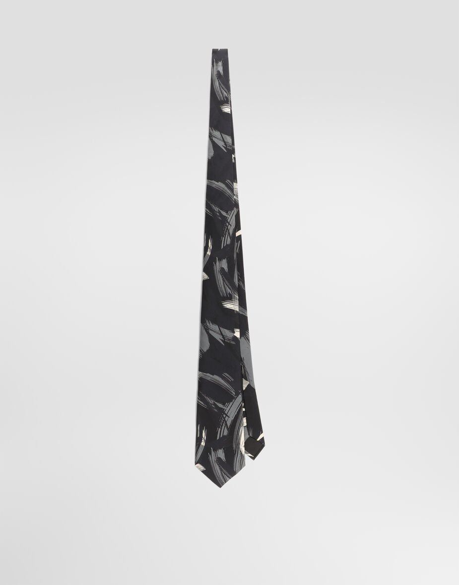 Abstract-print twill tie in Multicolor for Men | Dolce&Gabbana®