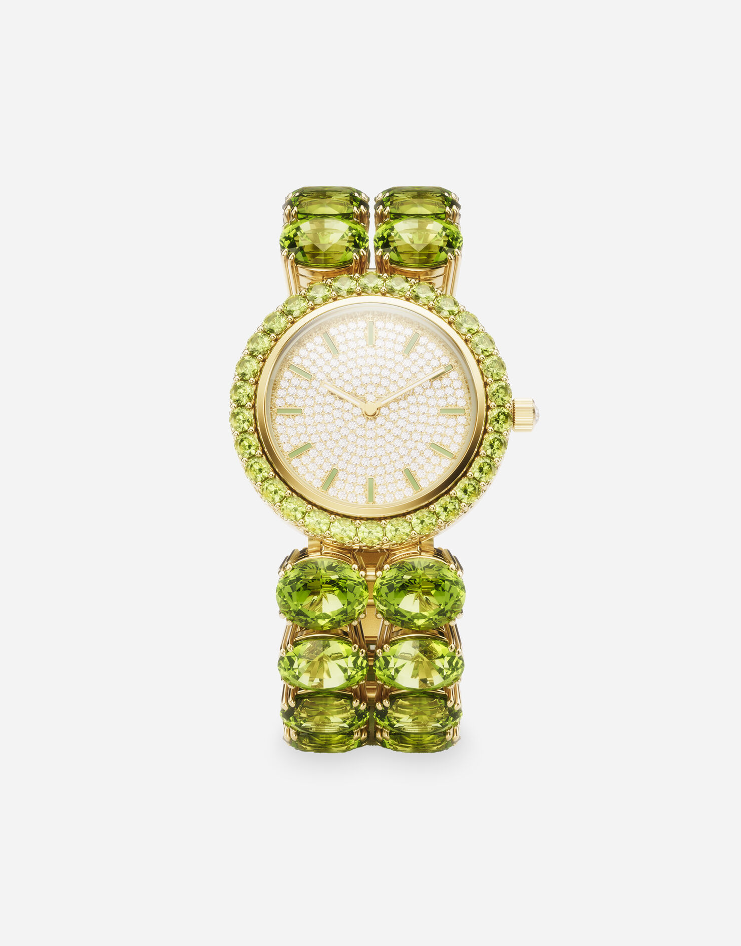 Anna watch in yellow gold 18Kt and peridots in Gold for Women | Dolce ...