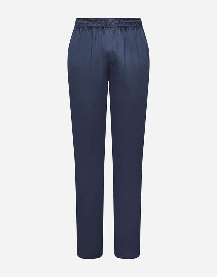 Silk satin pants en Azul de Hombre | Dolce&Gabbana®