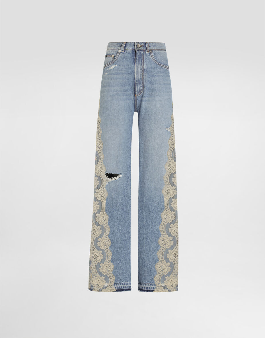 5-pocket denim trousers in Multicolor for Women | Dolce&Gabbana® US
