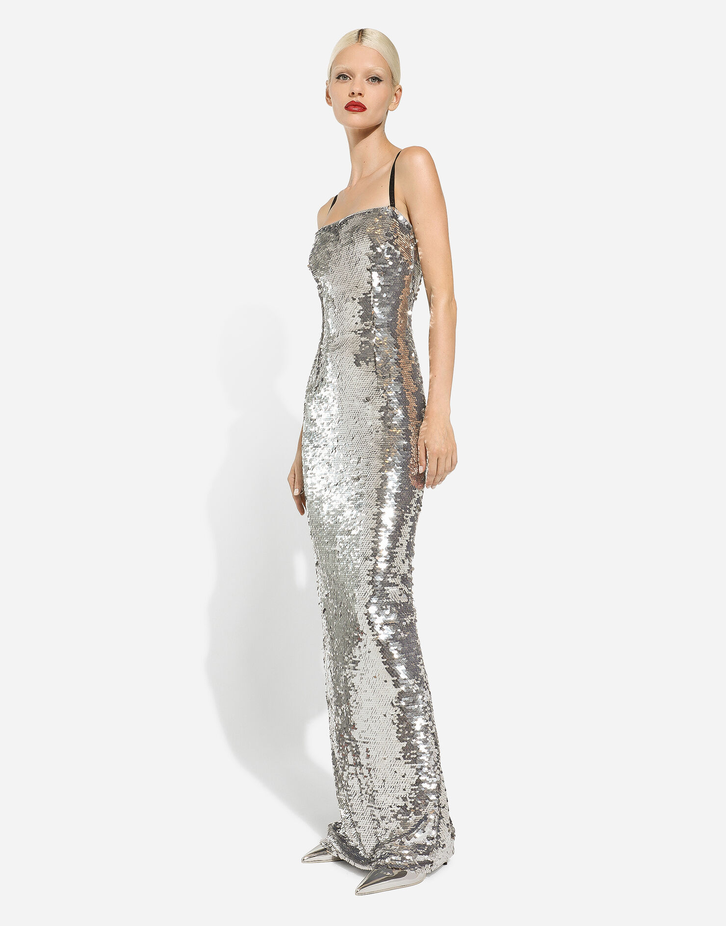 Long sequined dress in Silver for Men | Dolce&Gabbana®