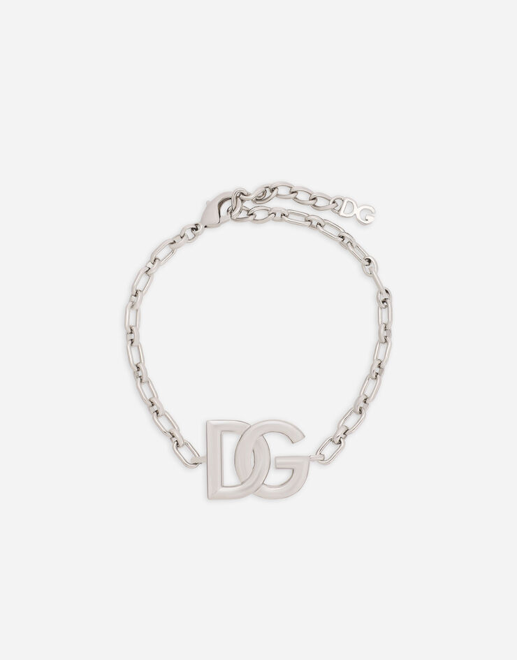 Link bracelet with DG logo in Silver for Men | Dolce&Gabbana®